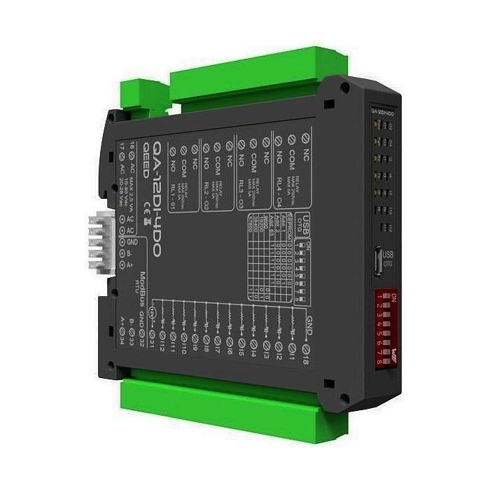Módulo E/S digital - QA-12DI-4DO - qeed - Modbus RTU / en serie / USB