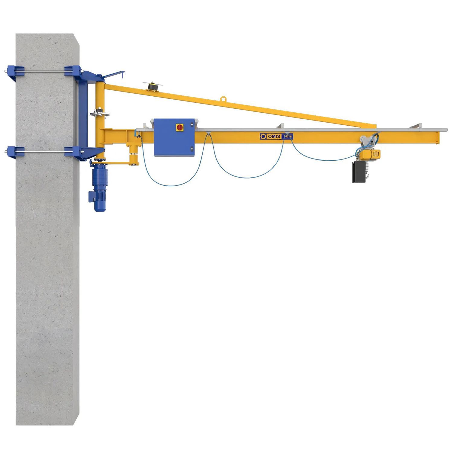 Grúa pluma de pared - M2TE - OMIS - 270° / con control eléctrico / para ...