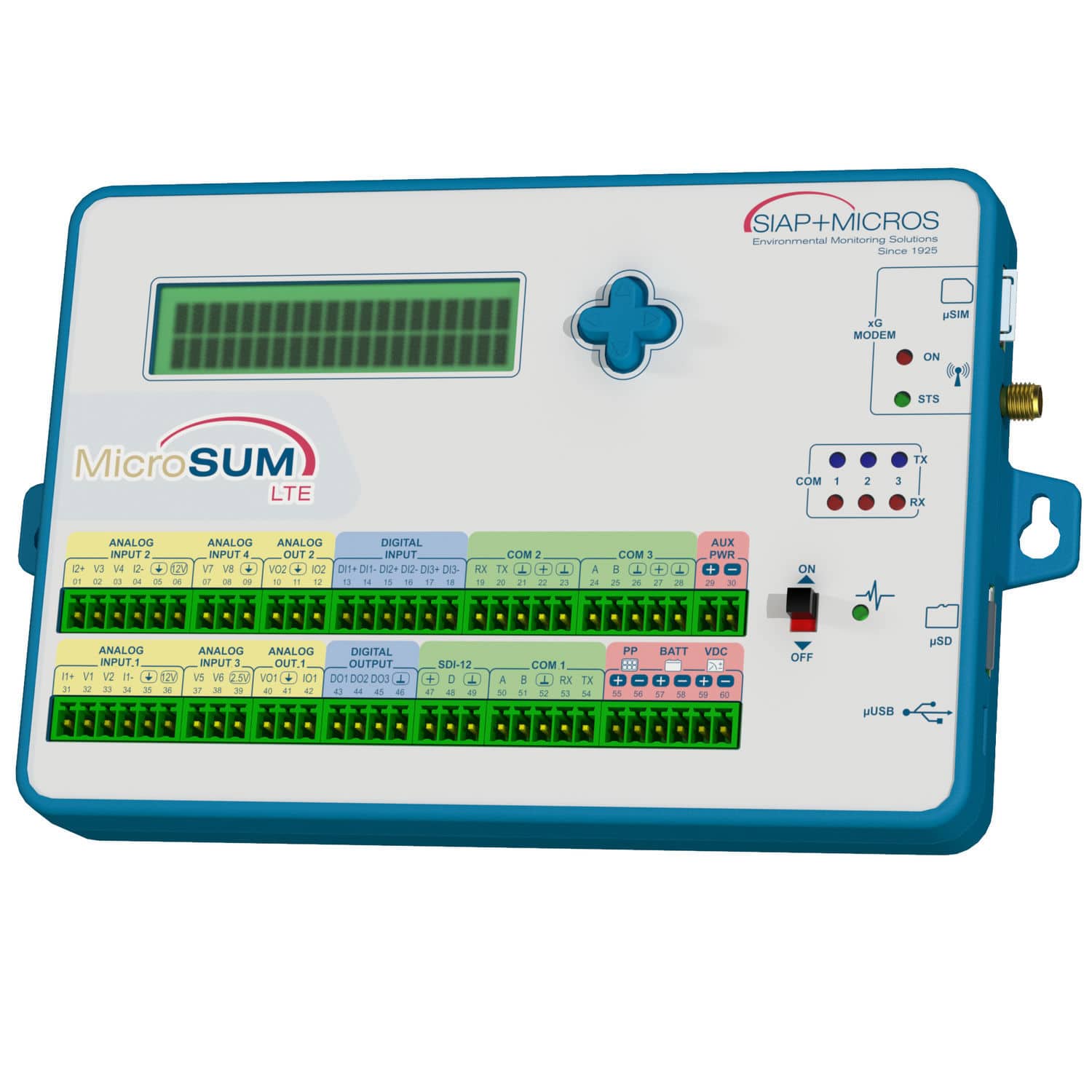 Data logger USB - E20 MicroSUM - SIAP+MICROS - GSM/GPRS / UMTS / Modbus