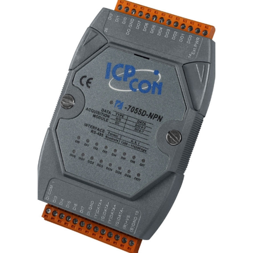 Módulo E/S digital - I-7055-NPN - IPC2U GmbH - RS-485 / 8 entradas digitales / 8 salidas digitales