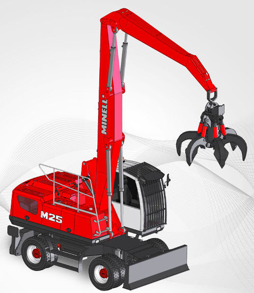 Manipuladora de materiales con neumáticos - M25 - OFFICINE MINELLI SRL ...