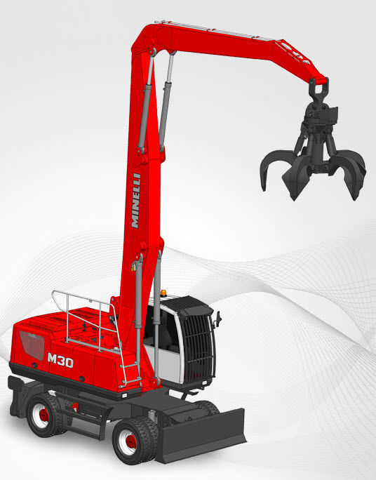 Manipuladora de materiales con neumáticos - M30 - OFFICINE MINELLI SRL ...