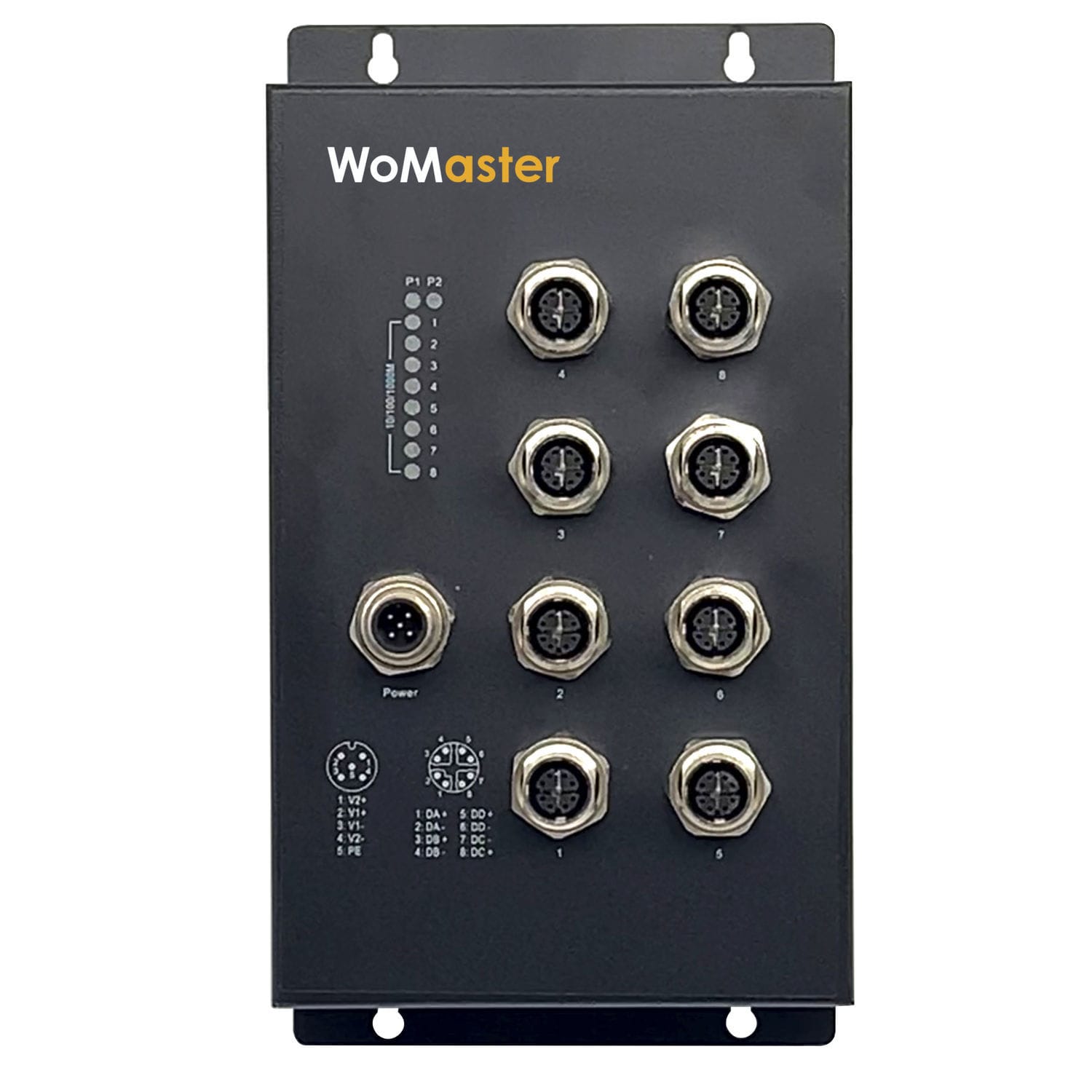 Conmutador Ethernet con conector M12 - MS208 - WoMaster - no administrable / 8 puertos / Gigabit ...