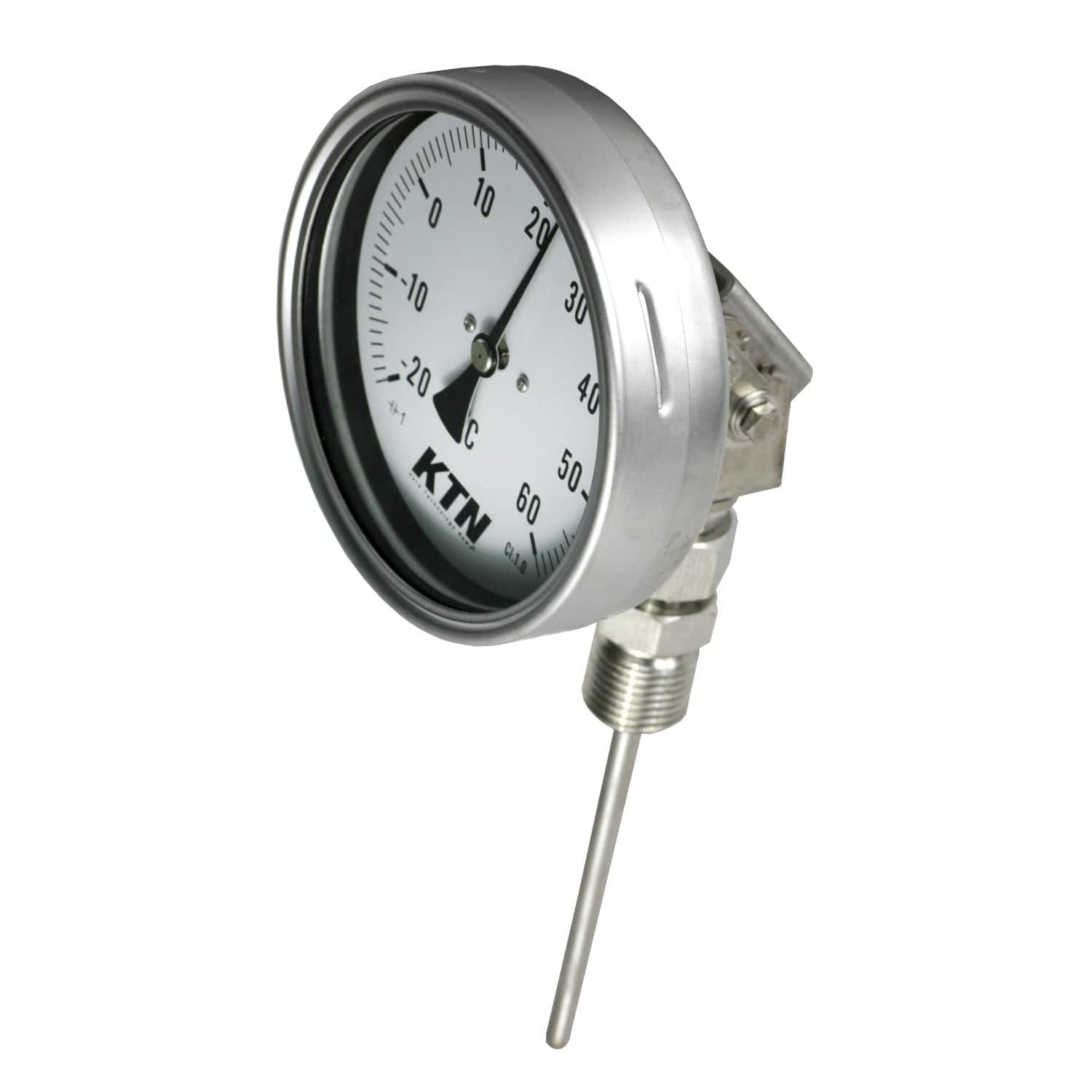 Termómetro bimetálico - 91O - KTN - de esfera / de acero inoxidable