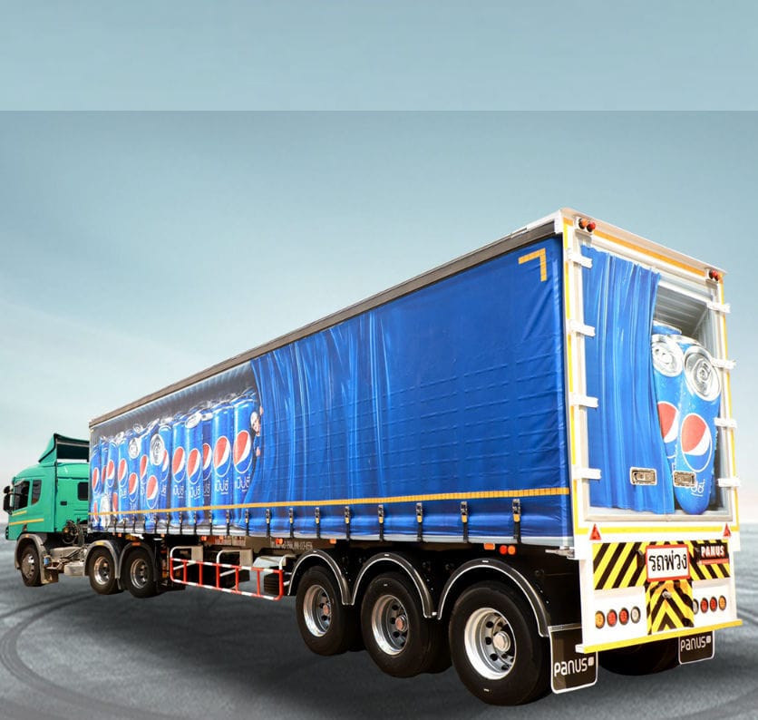 Remolque con lona - PS3-SM1360 - Panus Assembly - de 3 ejes / de acoplamiento / para ...