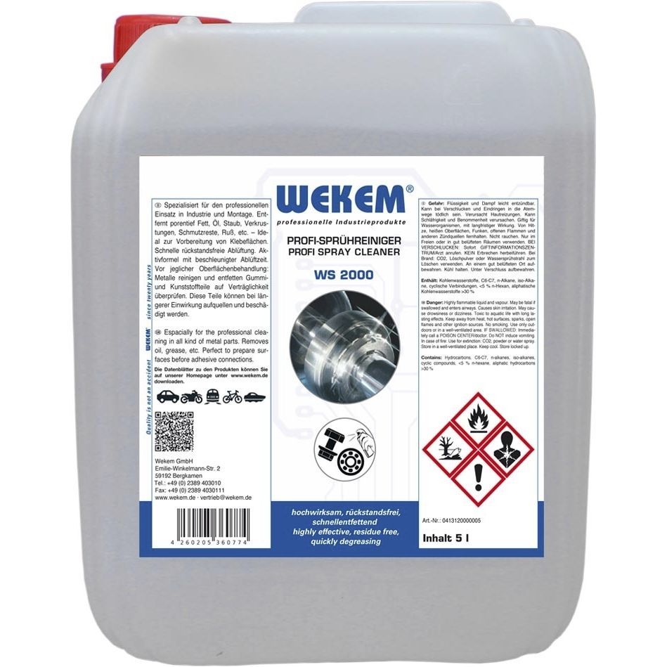 Producto de limpieza a base de solvente - WS 2000 - Wekem - para plástico