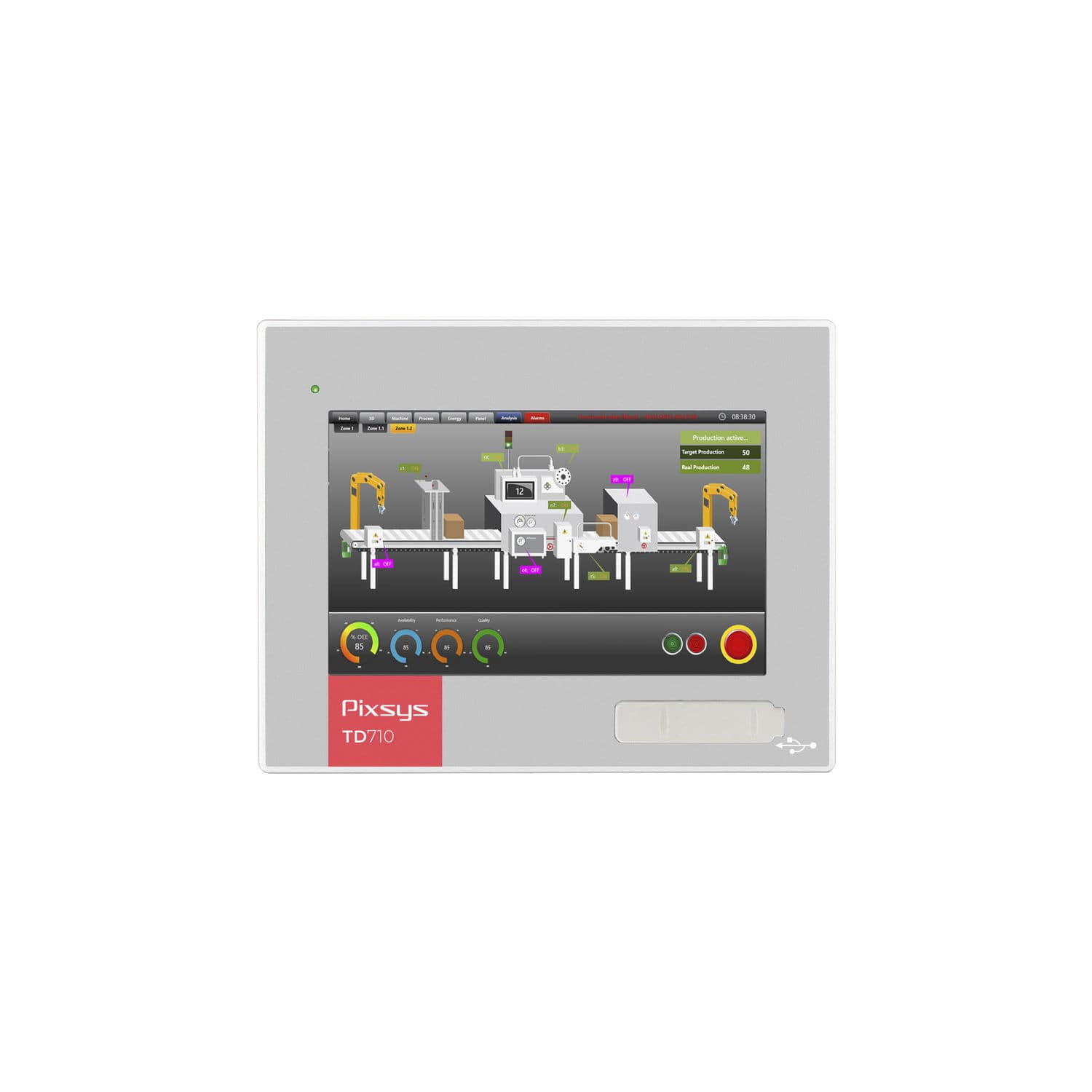 HMI con pantalla táctil - TD710 - Pixsys - empotrable / 800 x 480 / ARM ...