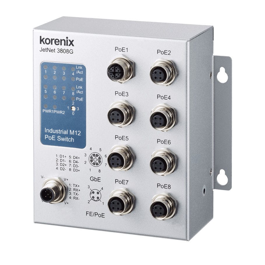Conmutador Ethernet no administrable - JetNet 3808G-M12 - Korenix ...