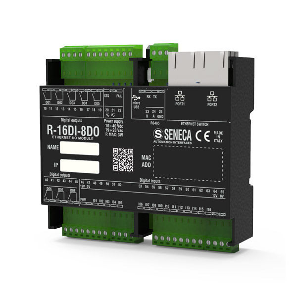 Módulo E/S ProfiNet - R-16DI-8DO-P - SENECA | AUTOMATION INTERFACES - digital / Ethernet / USB