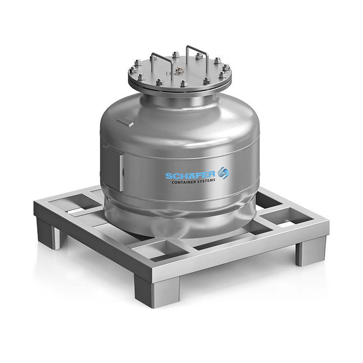 Contenedor IBC de acero inoxidable - SCHÄFER Container Systems - cilíndrico