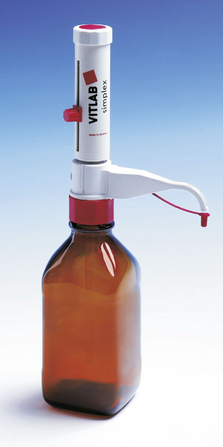 Distribuidor manual - 0.25 - 100 ml | simplex series - VITLAB - de frascos