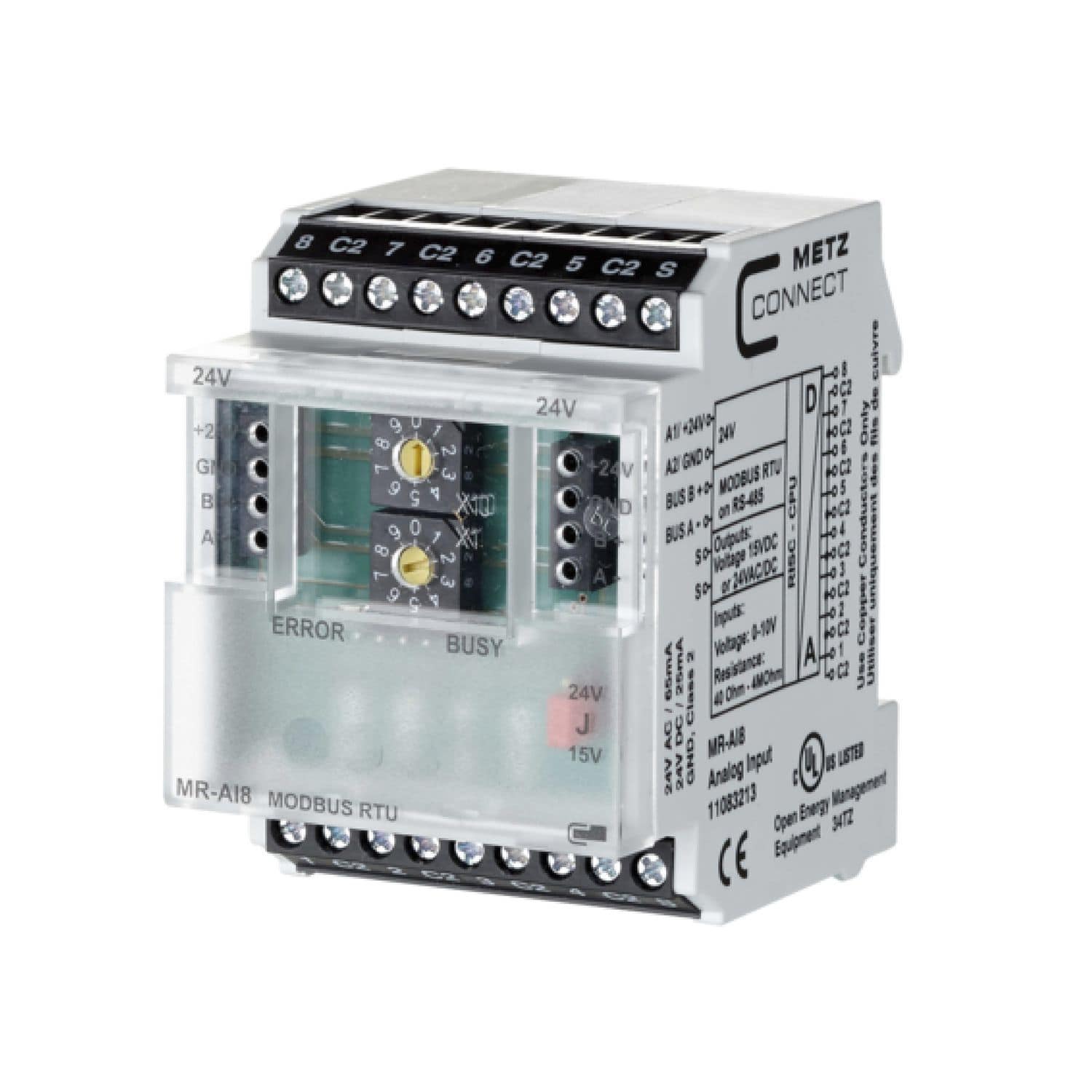 Módulo de E/S analógico - MR-AI8 Modbus RTU - METZ CONNECT - Modbus RTU ...