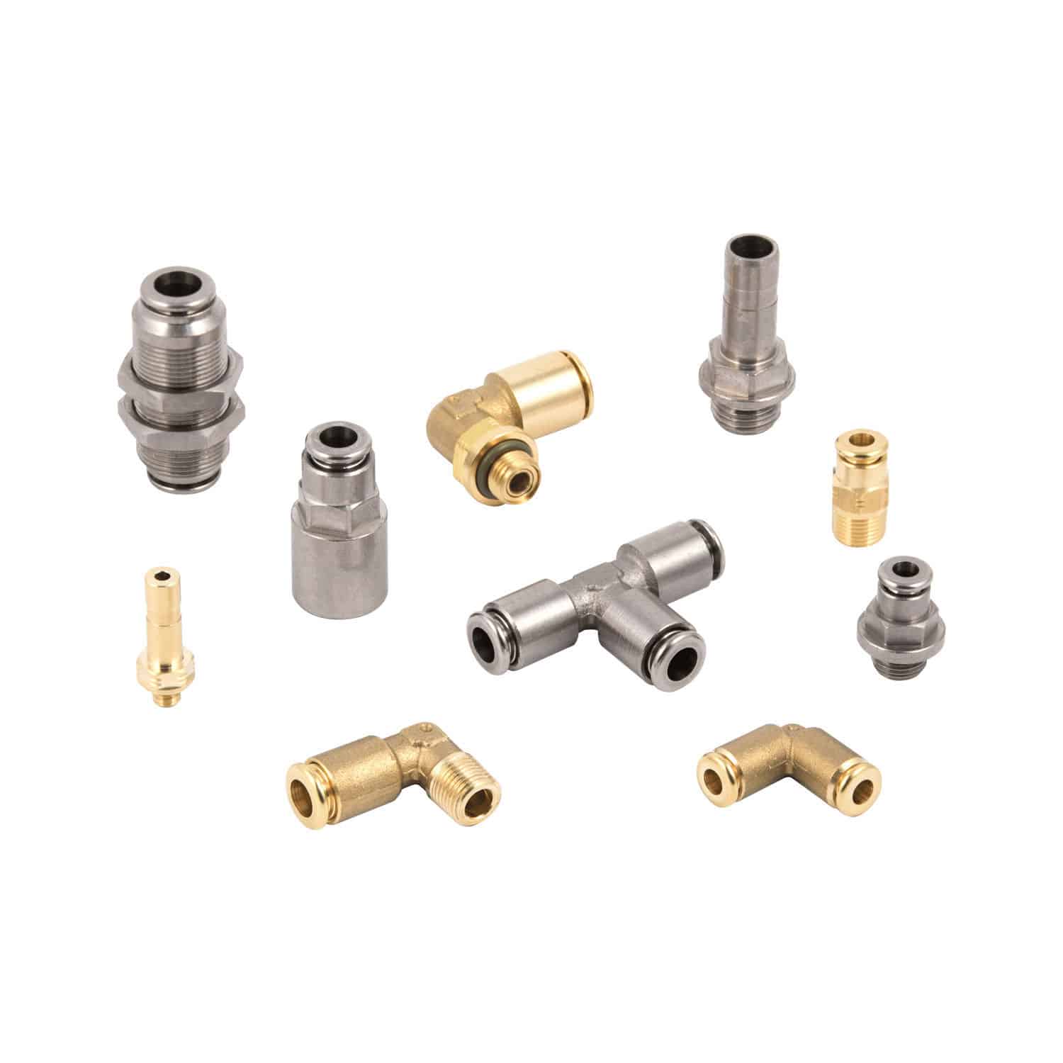 Racor neumático - F-E - METAL WORK - push-in / codo de 90º / de latón