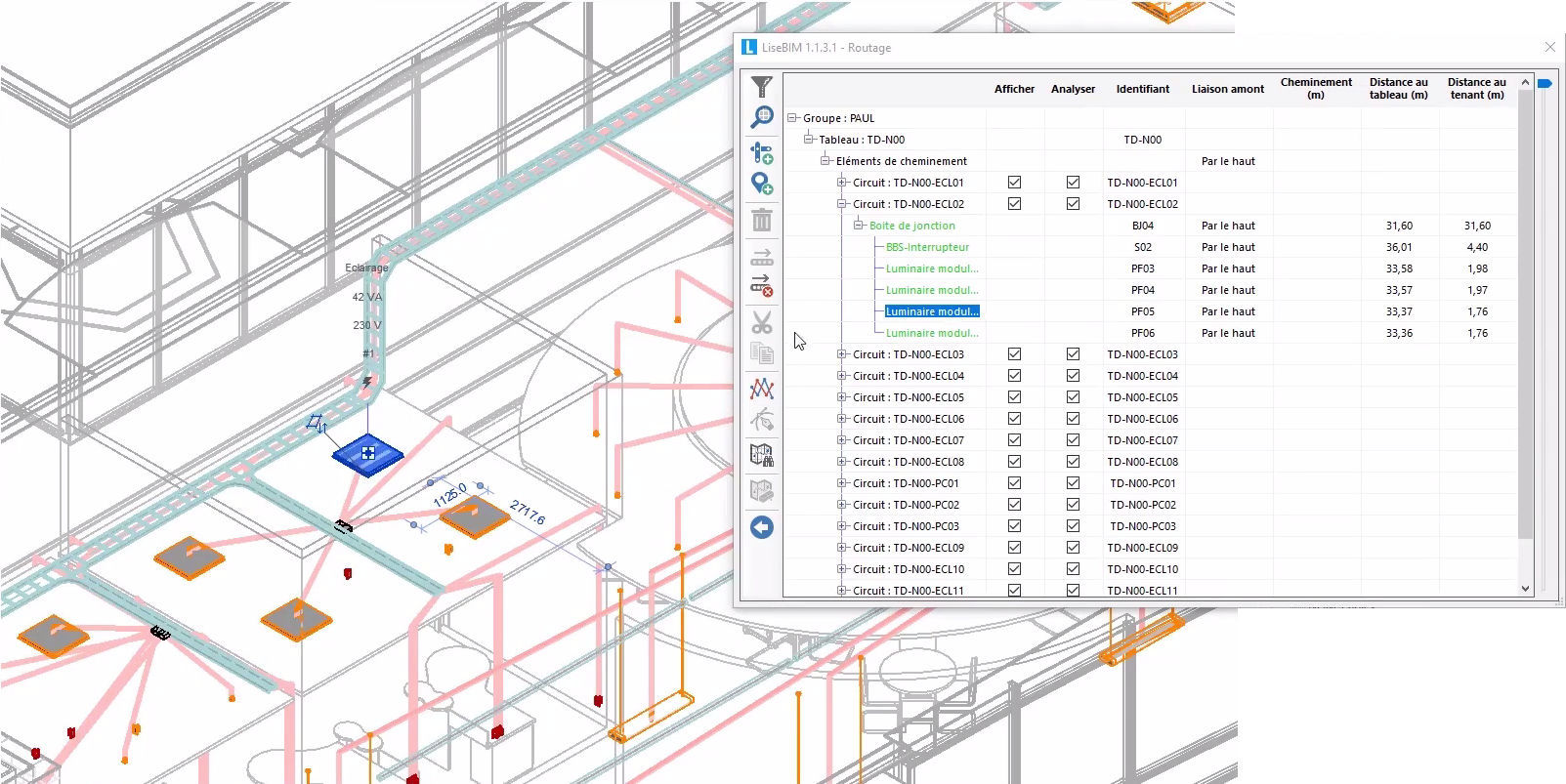 Software cálculos eléctricos - Lise BIM - BBS Conception - BIM / de red ...