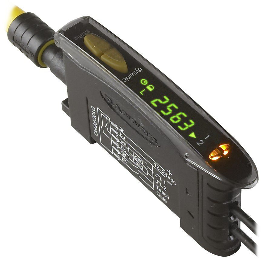 Sensor fotoeléctrico rectangular / luz roja / de fibra óptica / digital ...