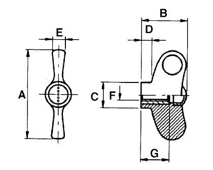Tuerca con orejas / de latón / de PRFV - 3445x series - Jergens Inc.