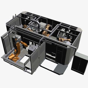 Célula robotizada de desbastado - W10 TWIN - WMS-engineering Werkzeuge-Maschinen-Systeme GmbH
