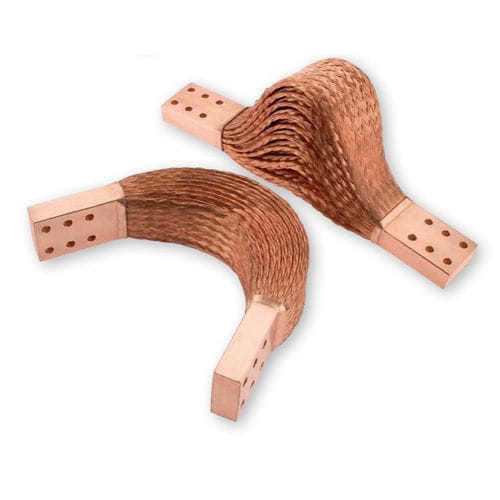 Shunt de cable trenzado plano - Druseidt - flexible / de cobre / de plata