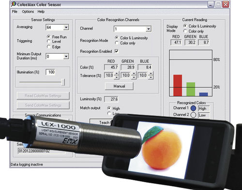 Sensor de color RGB - 50 - 600 mm | LEX-1000 - EMX Industries Inc.