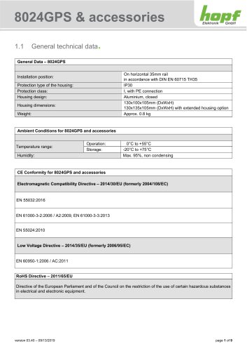 Todos los catálogos y folletos técnicos Hopf Elektronik GmbH