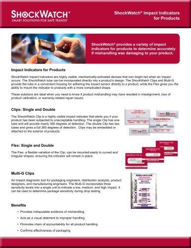 Indicadores de Impacto ShockWatch® para Productos - SpotSee - Catálogo ...