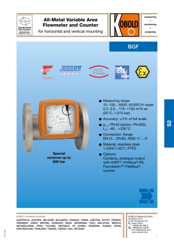 Todos los catálogos y folletos técnicos KOBOLD INSTRUMENTATION